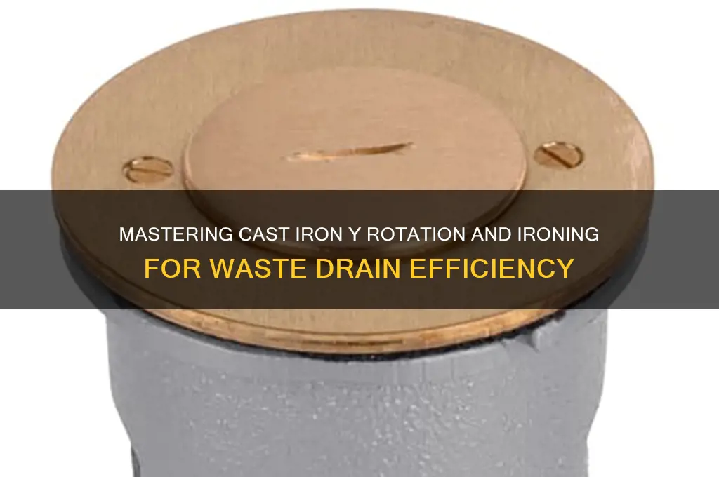 Mastering Cast Iron Y Rotation And Ironing For Waste Drain Efficiency ...