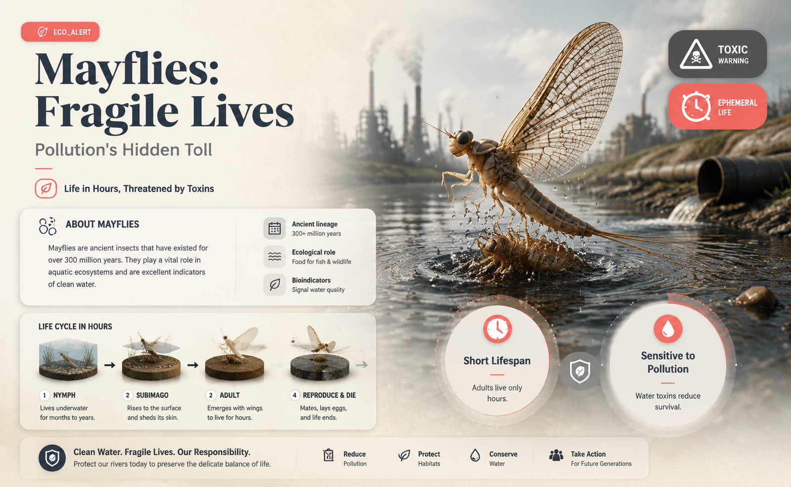 Mayflies: Pollution's Impact On Ephemeral Lives | ShunWaste