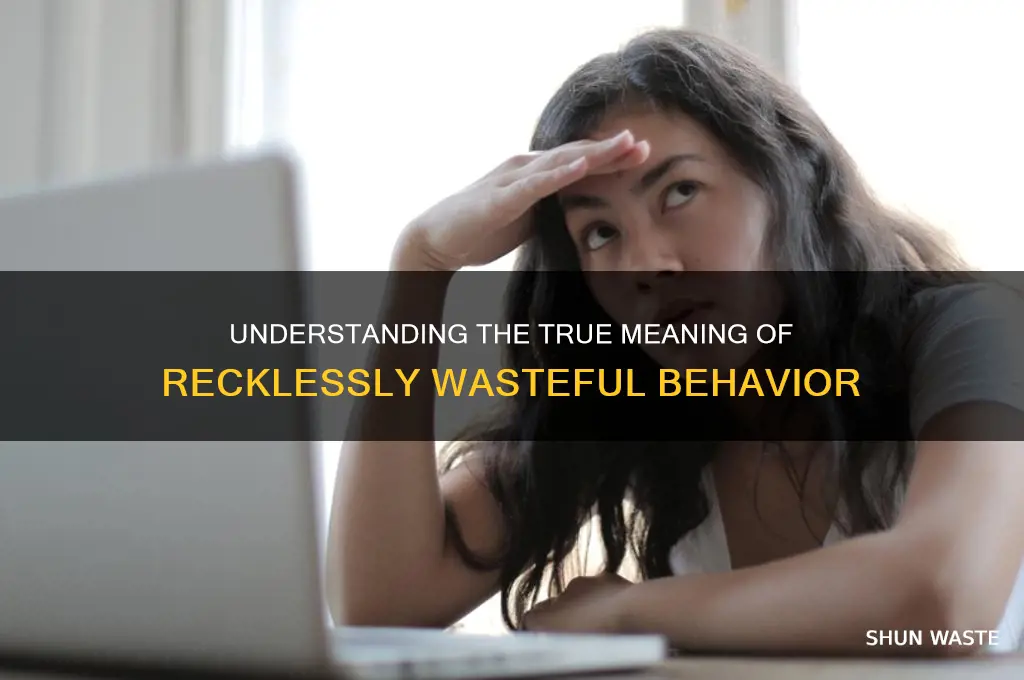 Understanding The True Meaning Of Recklessly Wasteful Behavior | ShunWaste
