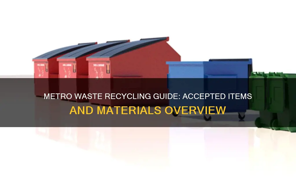 Metro Waste Recycling Guide: Accepted Items And Materials Overview ...